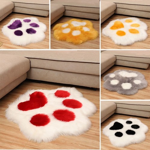 Multicolor Plush Foot Pad 45x45cm Area Rugs Imitation Wool Pad Living ...