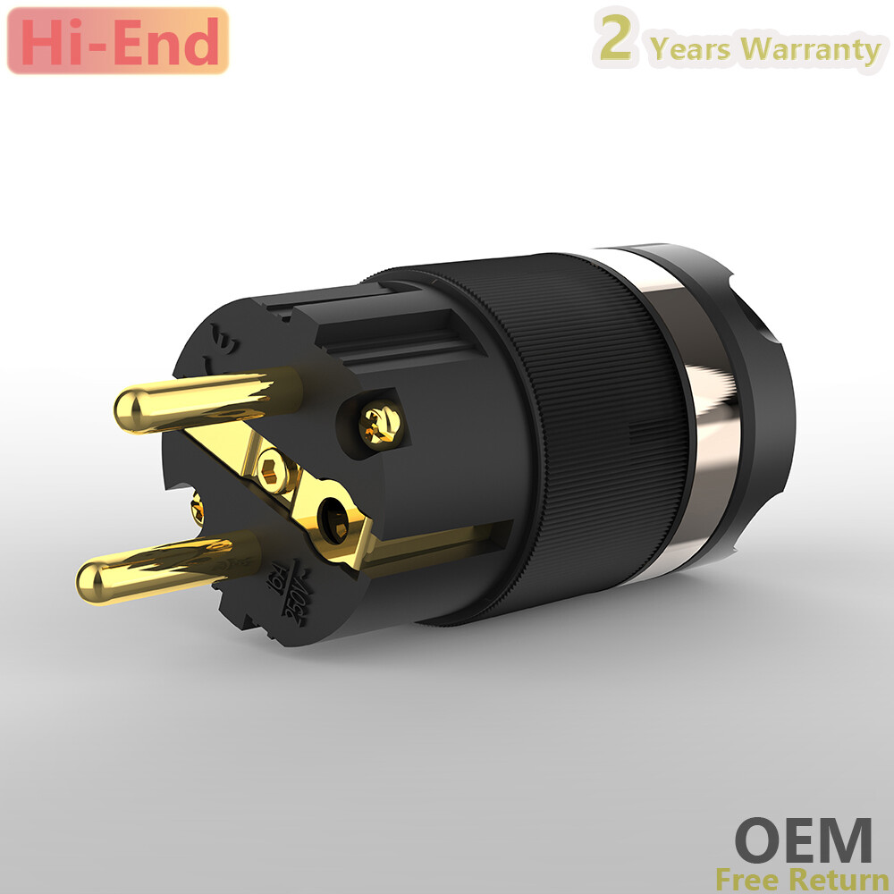 24K Gold Plated US Hi-Fi Power Cable Cord Connector IEC320 C13 C15 Plug ...