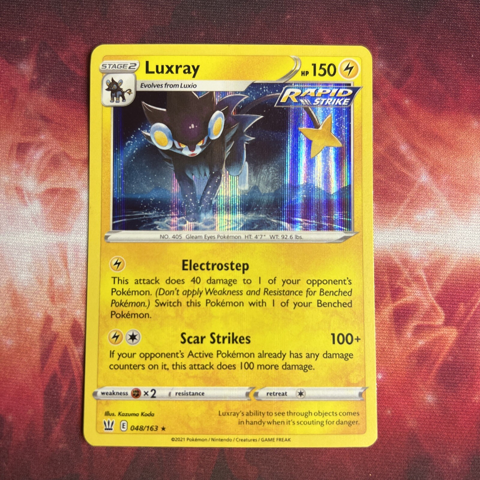 Pokémon TCG Luxray Sword & Shield - Battle Styles 048/163 Holo Rare NM ...