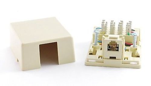 Surface Mount Quick Connect 6-Wire Phone Jack Telephone Ivory (Leviton ...