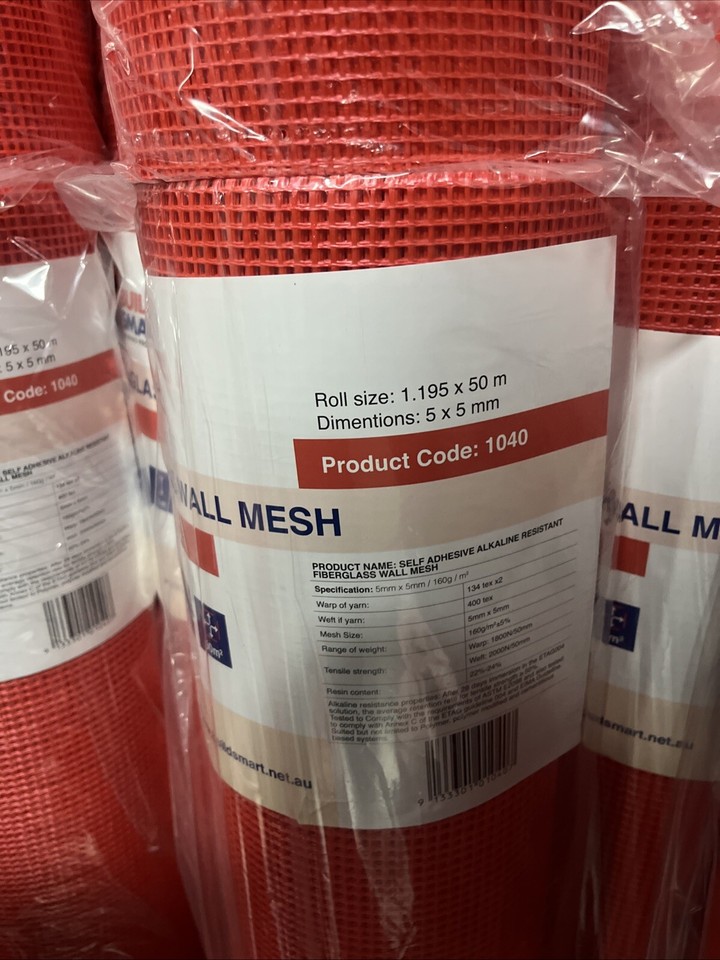 Fiberglass Mesh Sticky Plaster /Render /Tiling /Waterproof 1.2 X 50 Mt ...