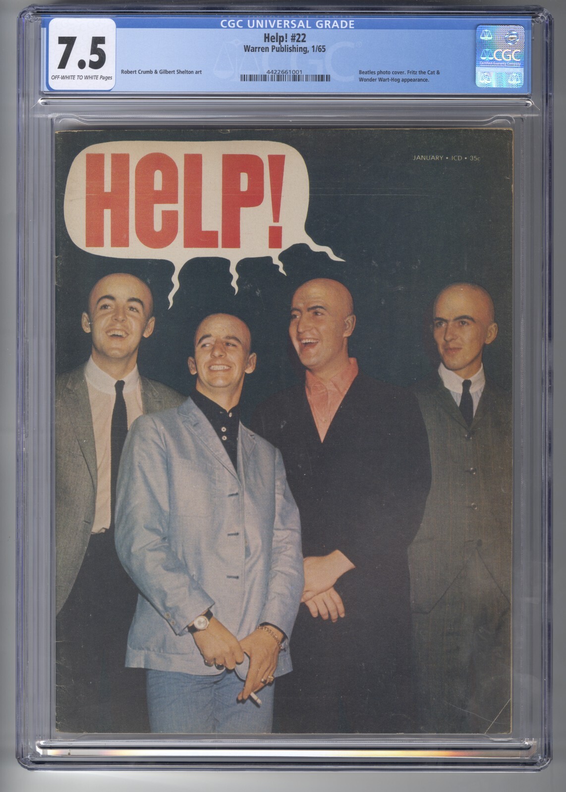 Help! #22 (Warren 1/65) CGC 7.5 R. CRUMB 1st App. Fritz The Cat, Bald ...