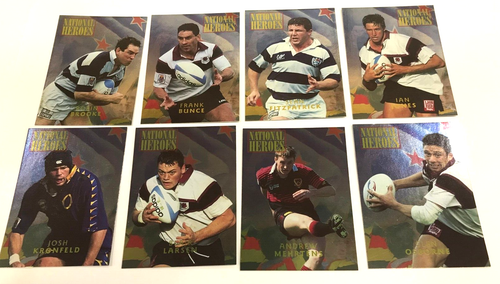 1995 NPC NZ Rugby Union Card National Heroes Lot of 8 Cards-#1+3+4+5+7 ...