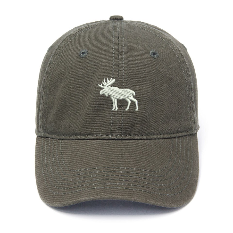 Men's Baseball Caps MOOSE Silhouette Embroidered Dad Hat Washed Cotton ...