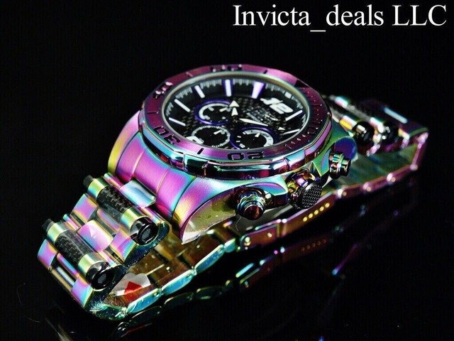 Invicta Speedway Men's 48mm Carbon Fiber Rainbow Iridescent Chrono ...