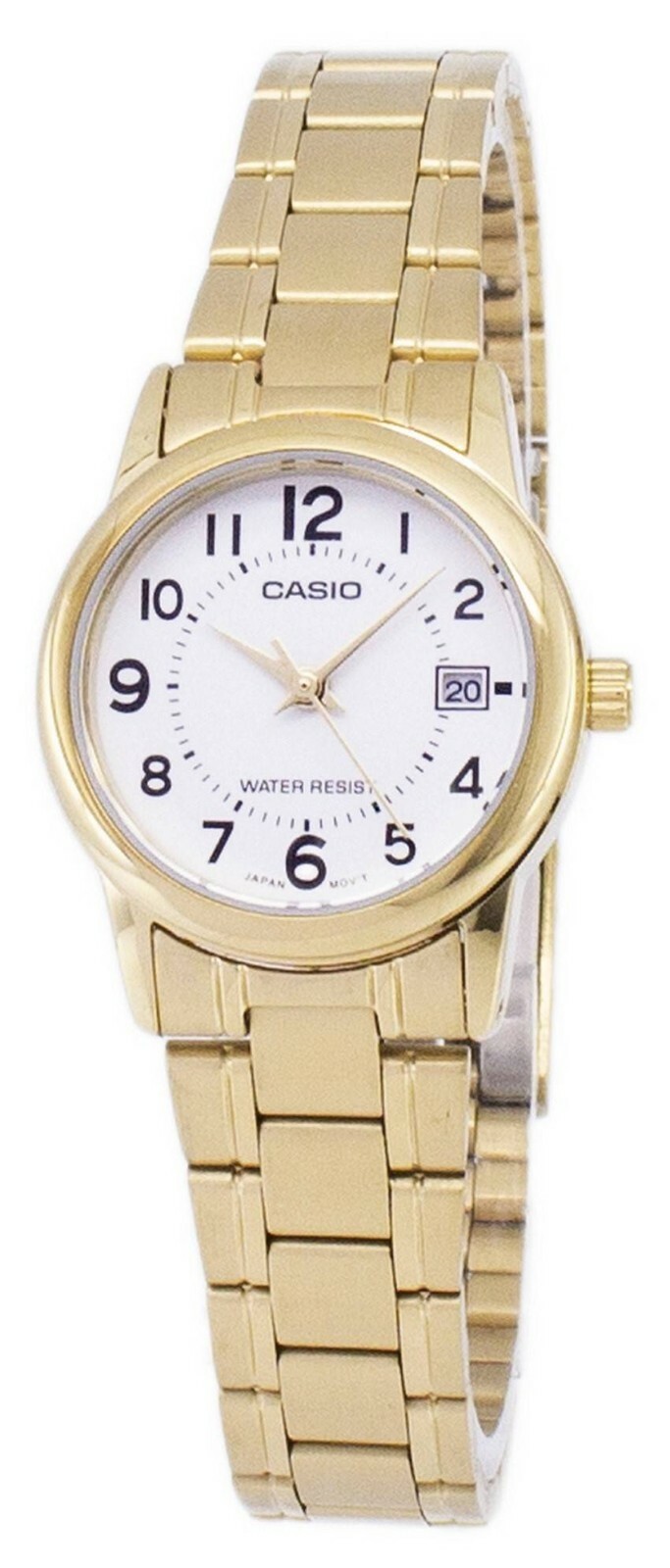 Casio LTP-V002G-7B Women's Analog Gold Tone White Easy Reader Dial Date ...