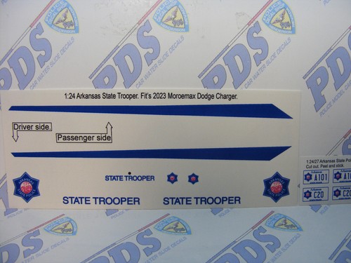 Arkansas State Trooper 1:24 Decals Fits Motormax 2023 Dodge Charger | eBay