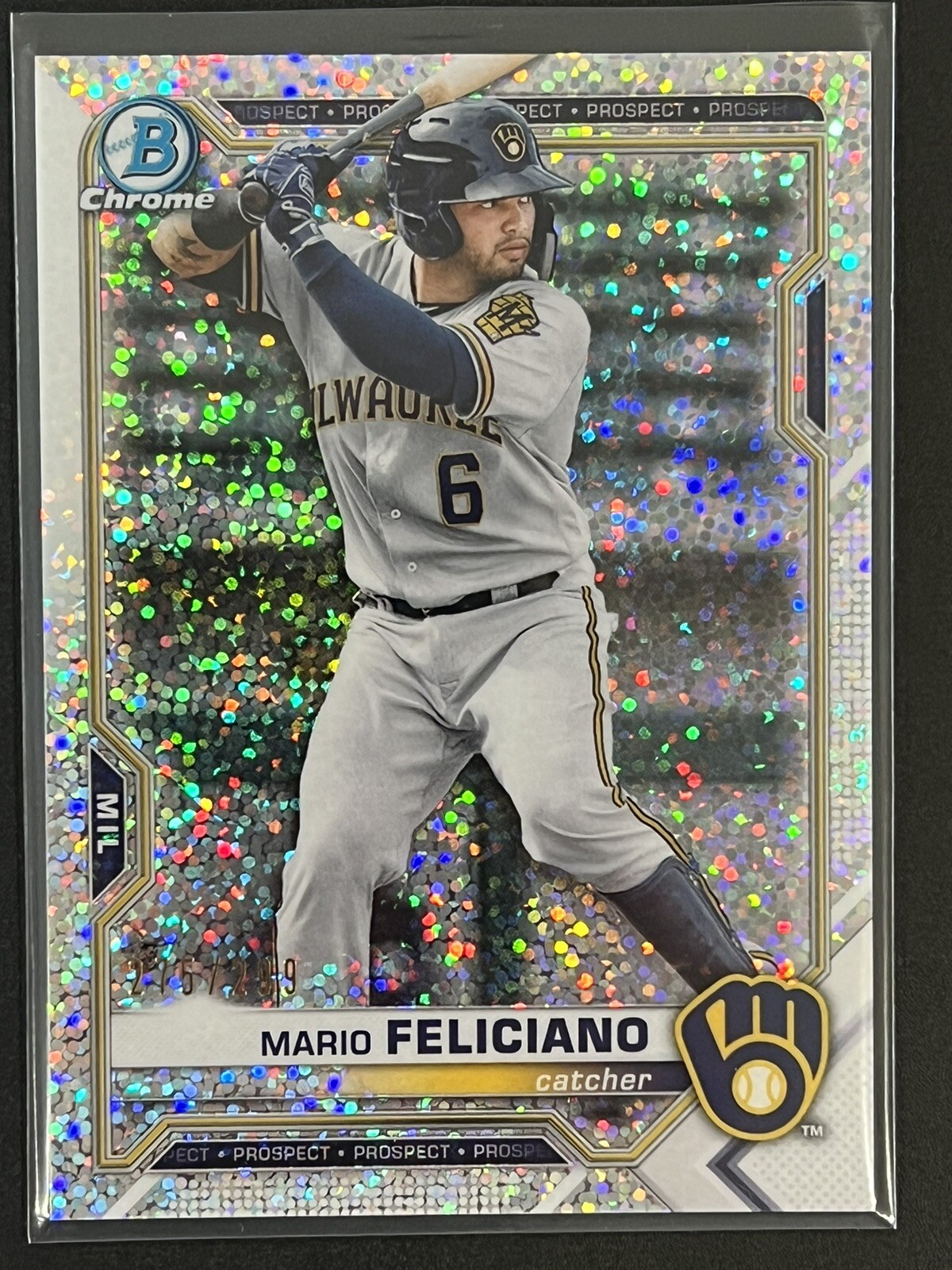 2021 Bowman Chrome Mario Feliciano Speckle Refractor /299 Milwaukee ...