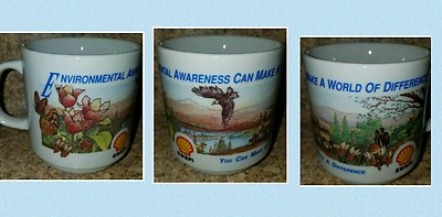 Vintage SWEPI Shell Oil Coffee Cup Advertising Environmental awareness ...