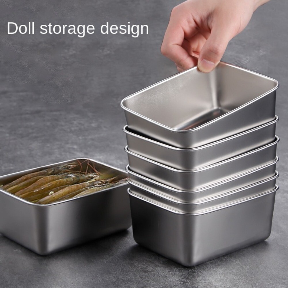 Rectangle Food Storage Box Stainless Steel Bento Food Box Outdoor | eBay