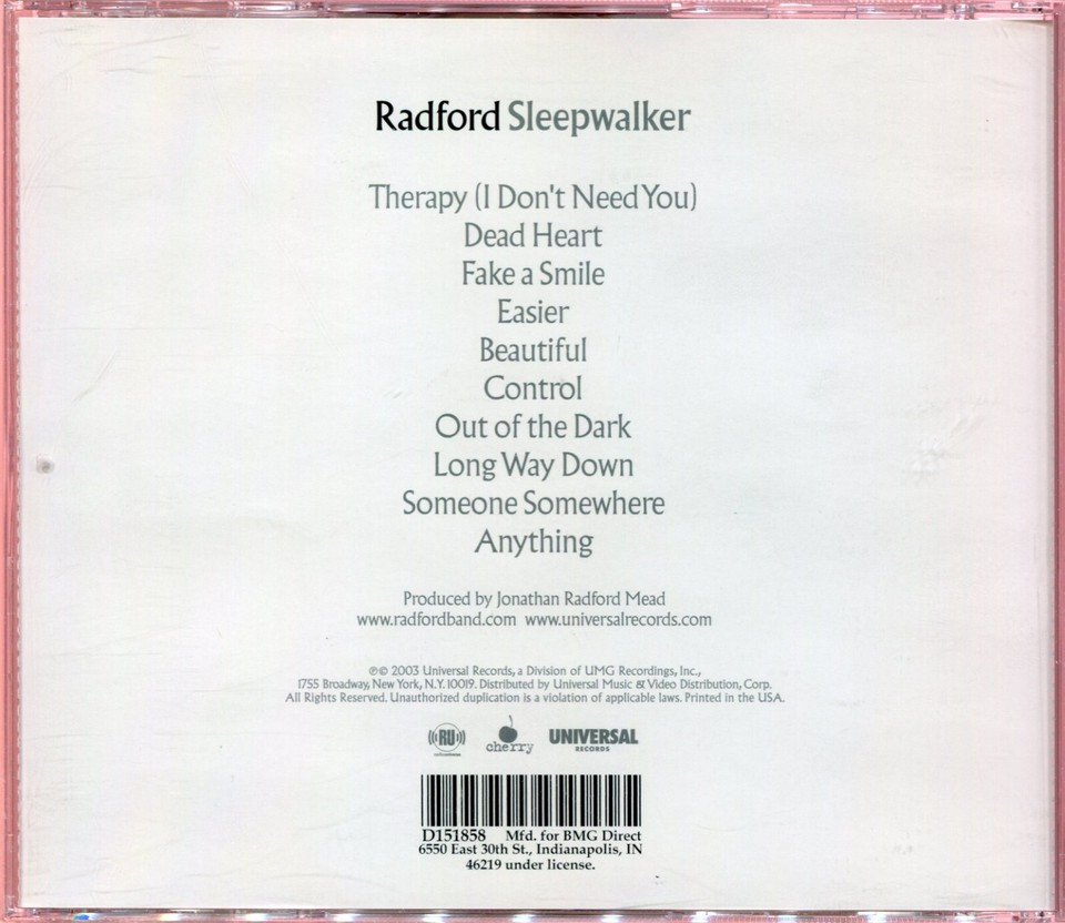 RADFORD - SLEEPWALKER (Music CD) | eBay