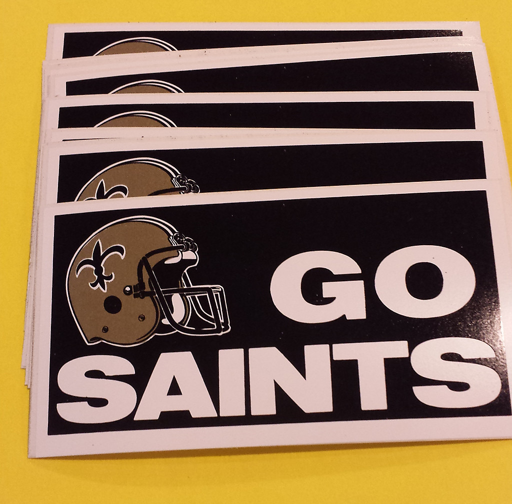 2 Vintage NEW ORLEANS SAINTS "GO SAINTS" Bumper Stickers NOS '80's ...