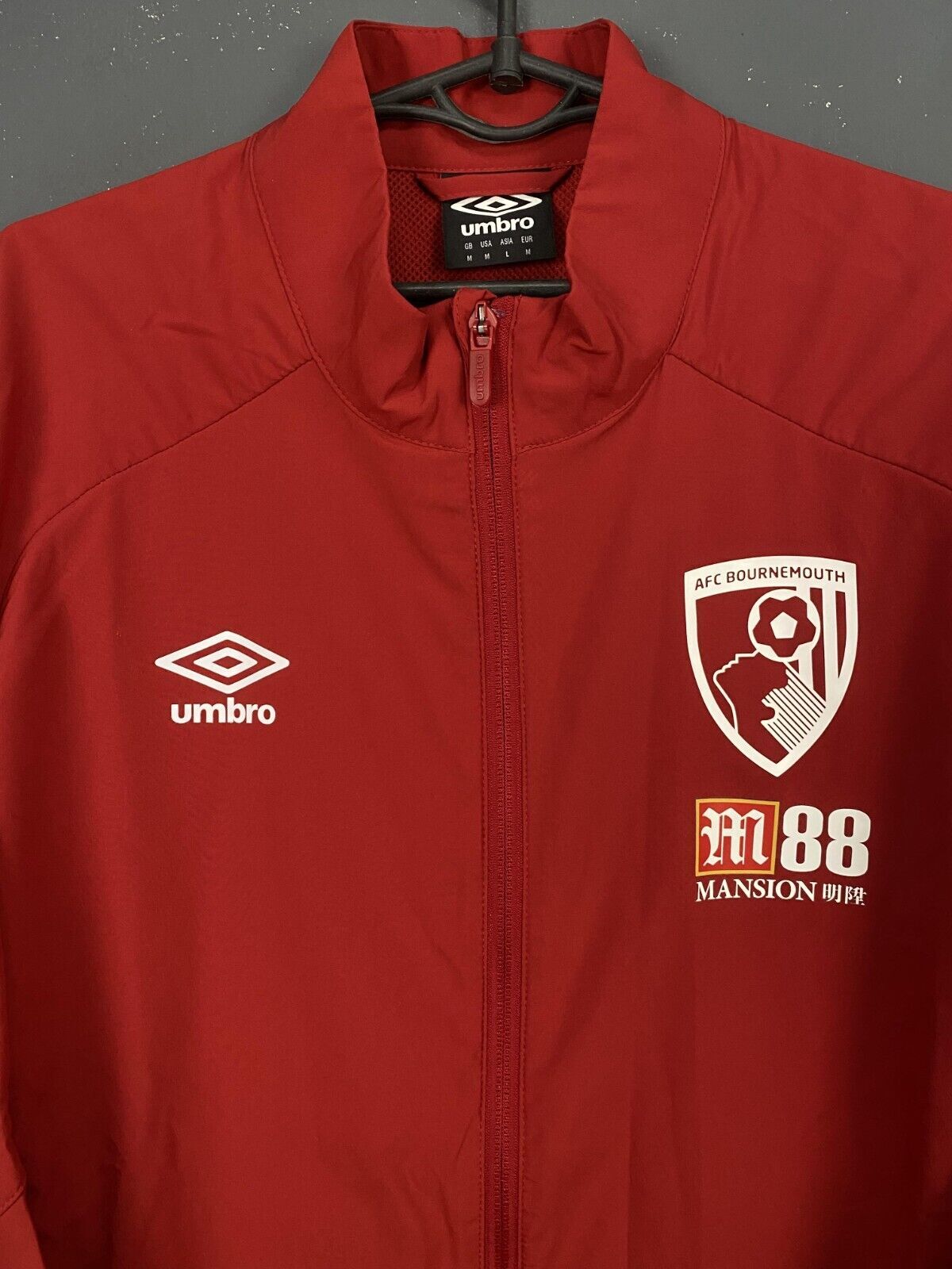 MENS UMBRO FC BOURNEMOUTH 2019/2020 TRACK JACKET TRAINING SOCCER ...