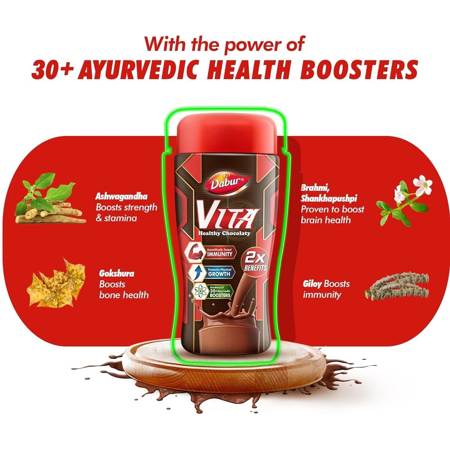 Dabur Vita Chocolate Health Drink for Physical Growth Health Boosters ...