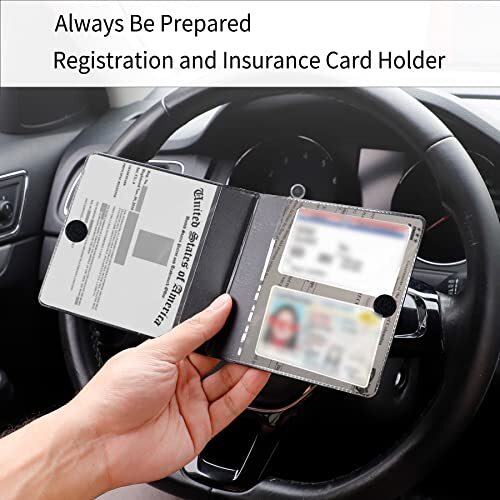 2 Pack Car Insurance Registration Holder ID Card Wallet Document ...