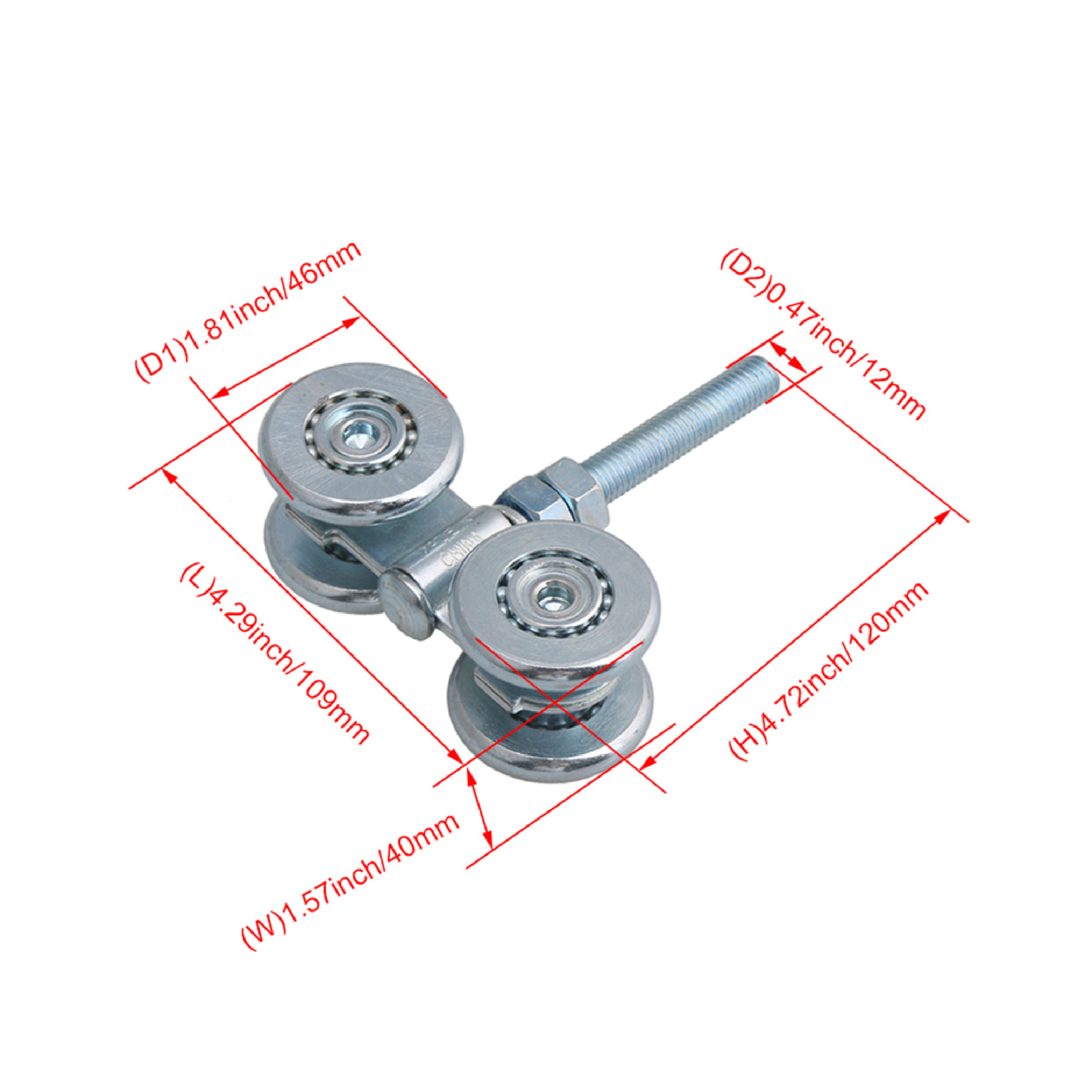 4P Steel Double Wheel Rail Hanging Trolley Silver Sliding Track Roller ...