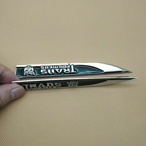 NEW 2X Car Emblem Metal Black Transformers Autobot blade Fender Badge ...
