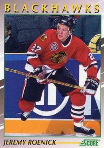 #21 Jeremy Roenick - Chicago Blackhawks - 1991-92 Score Young ...