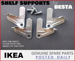 IKEA BESTA Shelf Support Brackets Fixings pins x4 with screws.Brand New ...