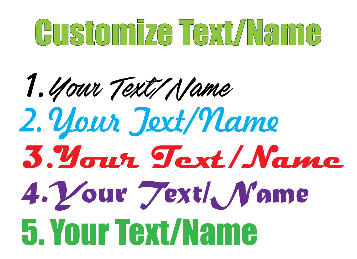 Custom personalised name text sticker vinyl decal car window door ...