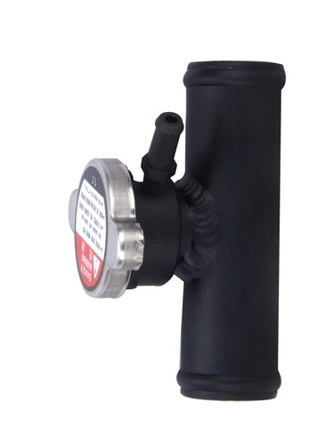 32mm 1 1/4" Aluminum In-line Radiator Filler Neck 1.25" Hose W/Cap 45 ...