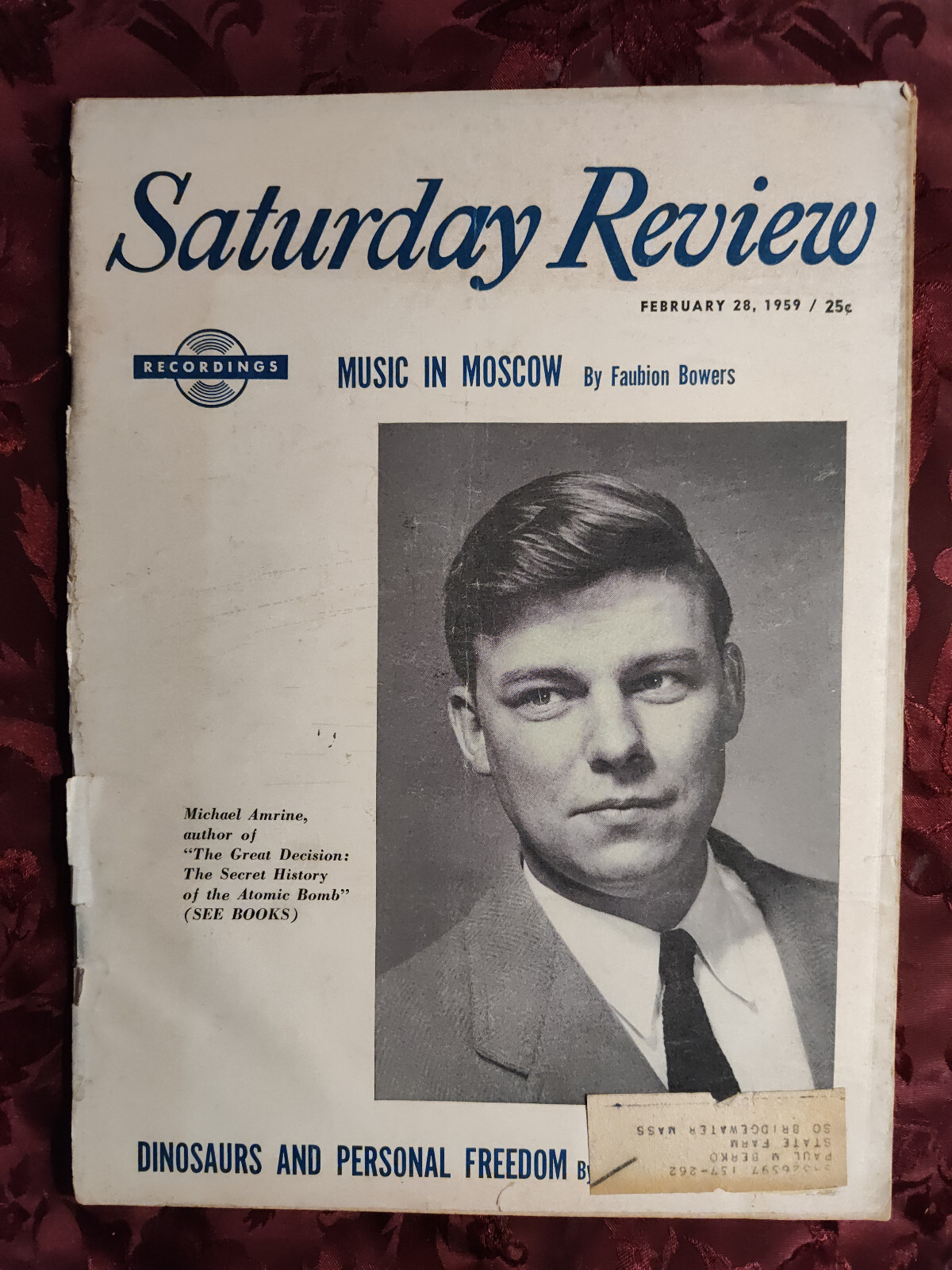 Saturday Review February 28 1959 MICHAEL AMRINE FAUBION BOWERS | eBay