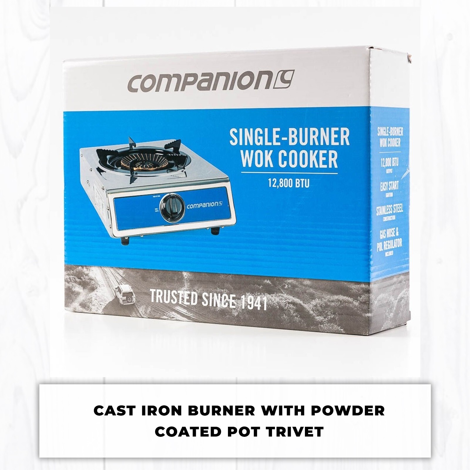 Portable Wok Stove Bench Top Cooker Camping Cooking Piezo Ignition ...