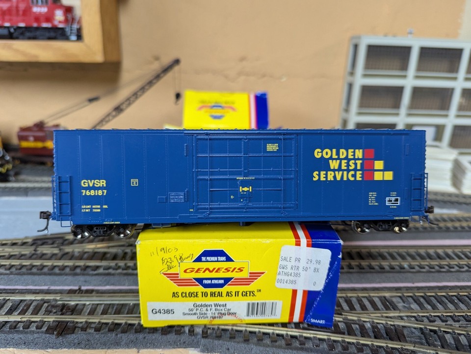 CS Athearn Genesis 50' PCF 14' Door Boxcar GVSR Golden West #768187 ...