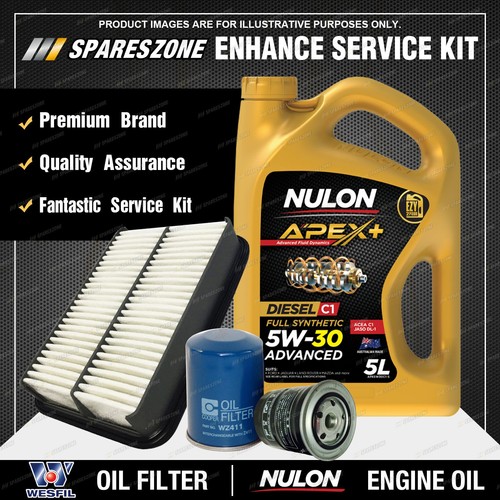 Wesfil Oil Air Fuel Filter + 5W30 Oil Service Kit for Mitsubishi ASX GA ...