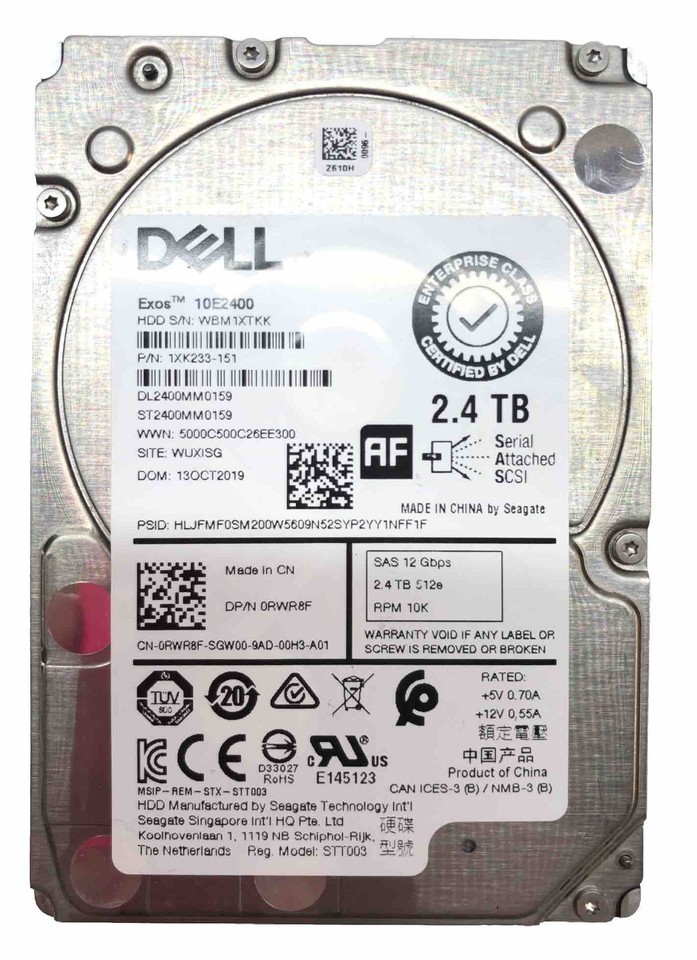 DELL Exos 10E2400 2.4TB | 10K 12Gb/s 256MB 2.5" SAS HDD | 0RWR8F ...