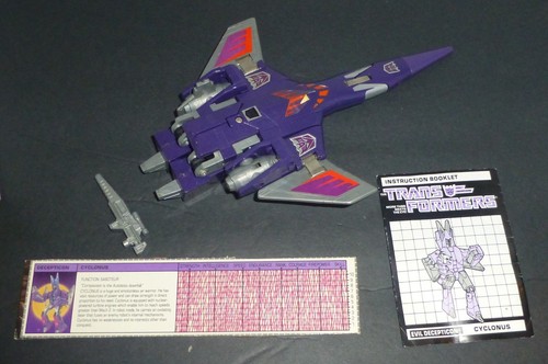 TRANSFORMERS G1 VINTAGE CYCLONUS ORIGINAL 1986 DECEPTICON JET COMPLETE ...