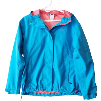 Helly Hansen Loke Hiking Shell Blue Hooded Jacket Women's Sz L | eBay