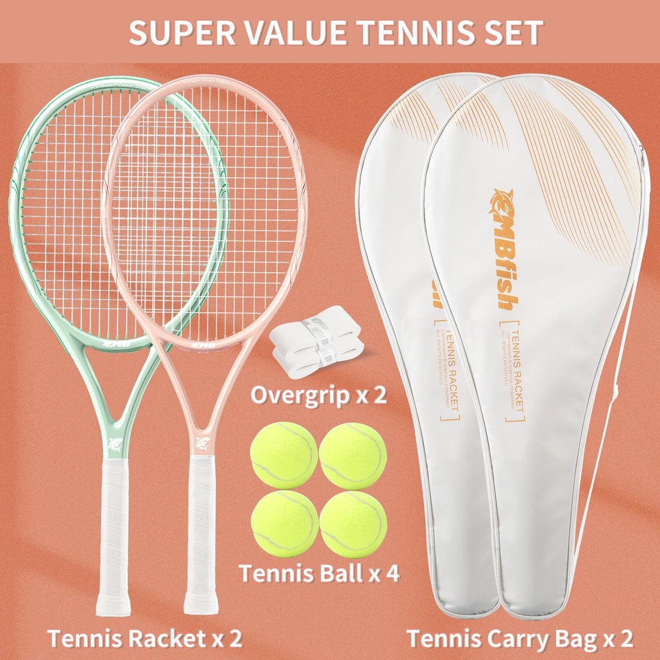 Tennis Rackets - Super Value Set with Pre-Strung, Comfortable Handle | eBay