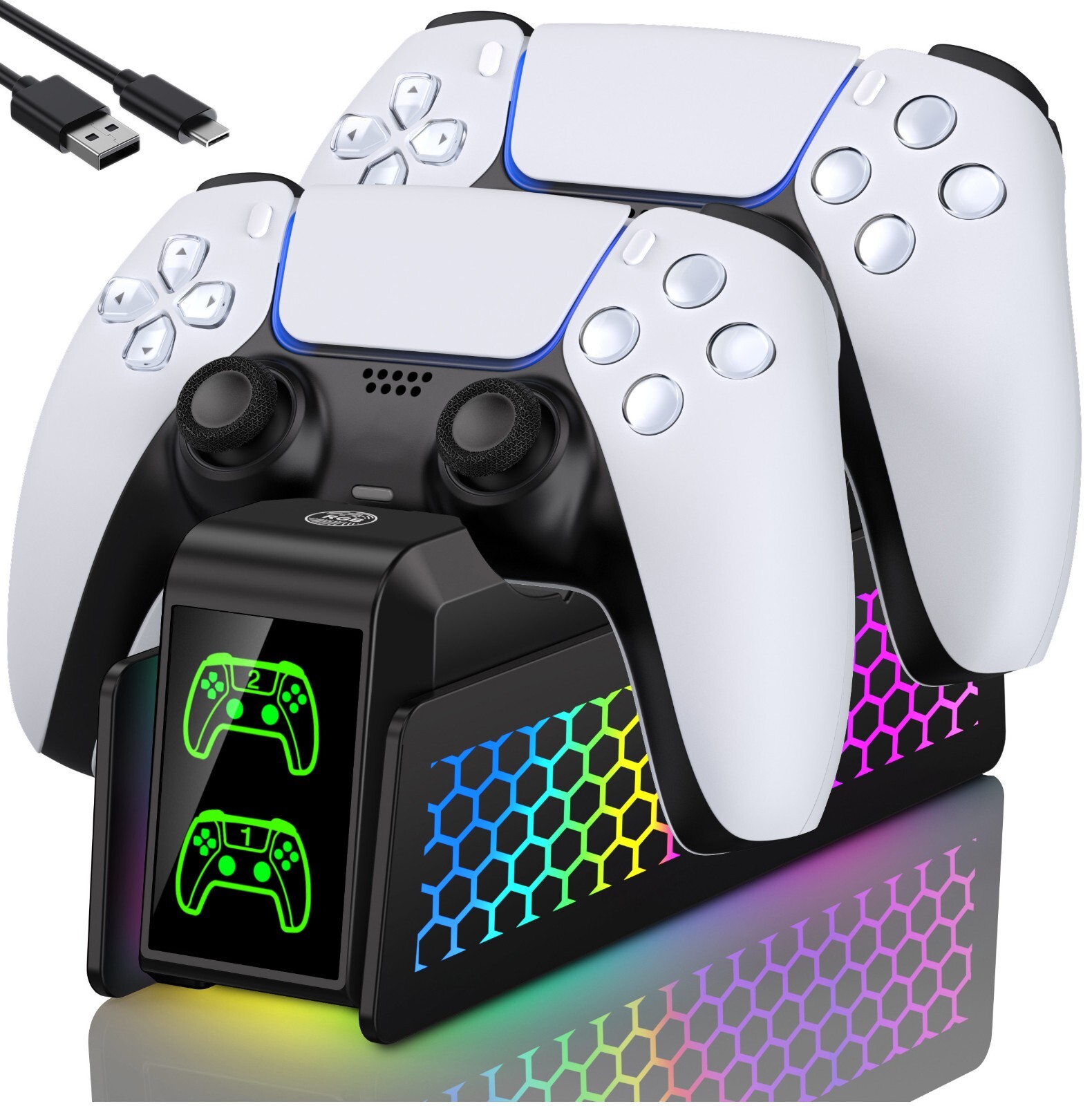 Wireless PS5 Controller Charger PS5 Charging Station for DualSense ...