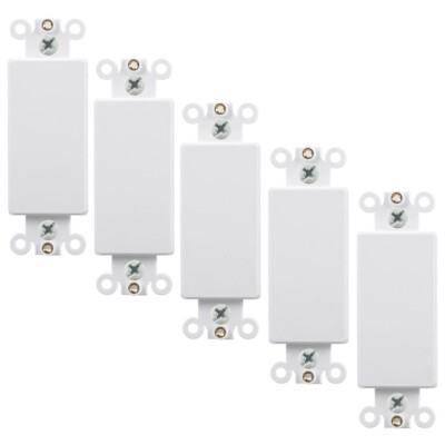 5 Pcs Blank Decora Filler Insert Wall Plate Cover Plastic Smooth 1-Gang ...