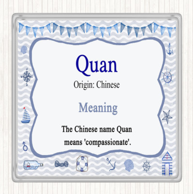 Quan Name Meaning Drinks Mat Coaster Nautical | eBay