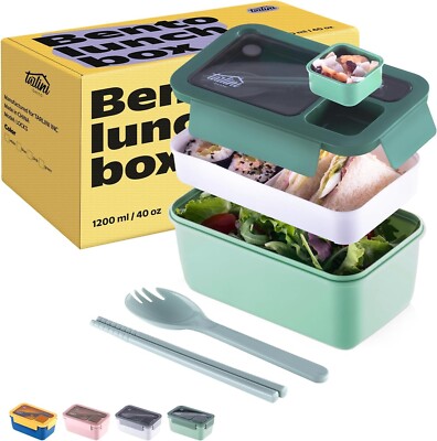 Tarlini GREEN Bento box Premium Bento Lunch Box with Compartments for ...