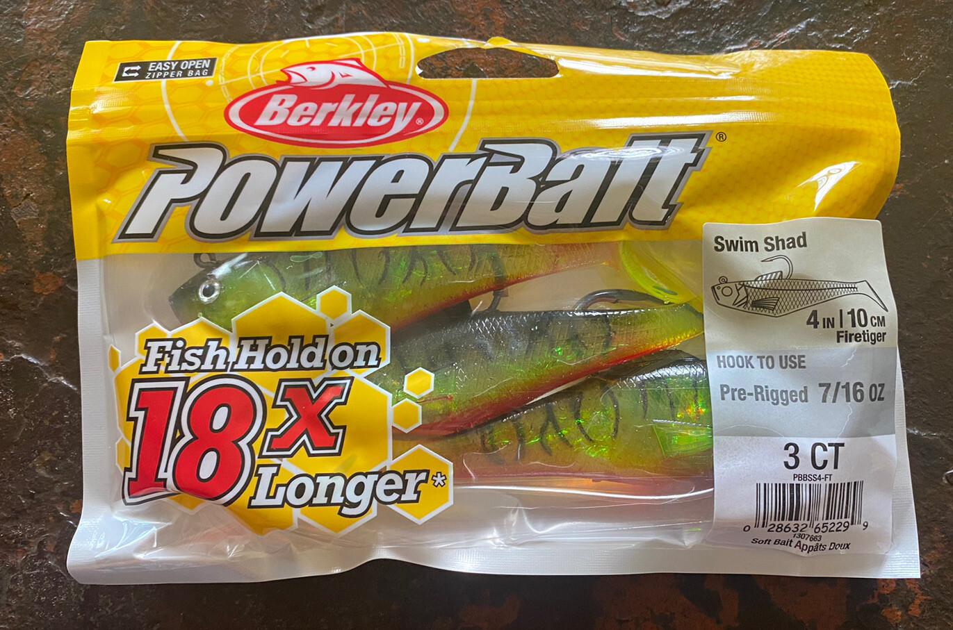 Berkeley Power Bait Pre-Rigged Swim Shad 4” Firetiger ~ 3 Count | eBay