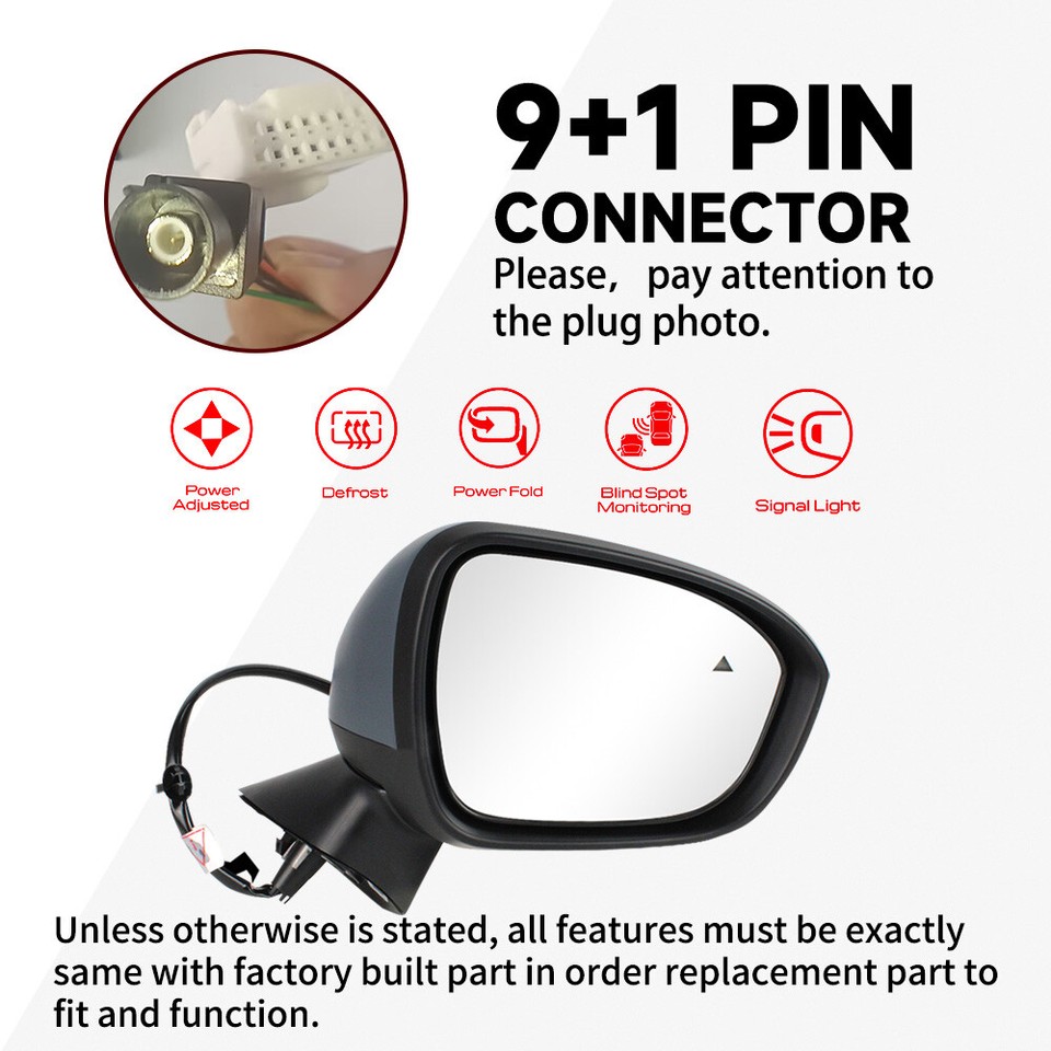 Right Side Mirror W/ Camera Primer For Mitsubishi Outlander PHEV 2023 ...