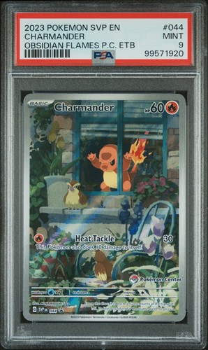2023 CHARMANDER #044 OBSIDIAN FLAMES PC ETB BLACK STAR PROMO PSA 9 ...
