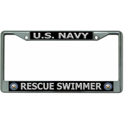 usn navy rescue swimmer seal logo military chrome license plate frame ...