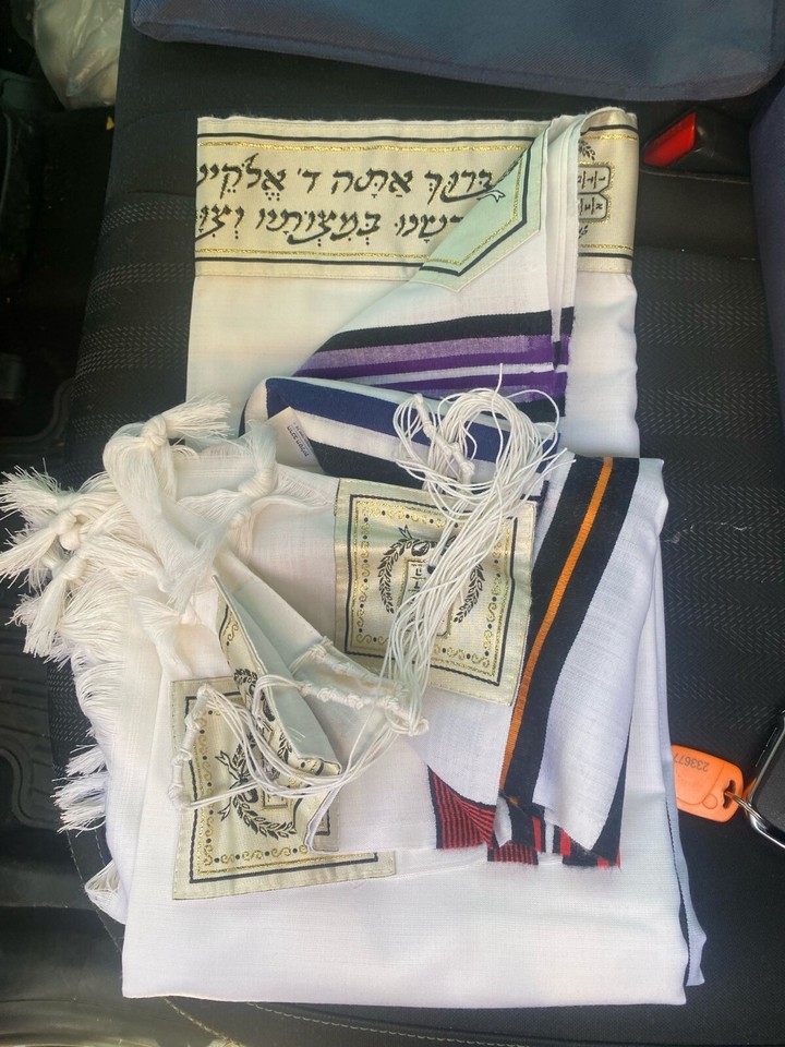 Mens Men Wool Tallit Colorful Stripes Modern Unique Design Jewish ...