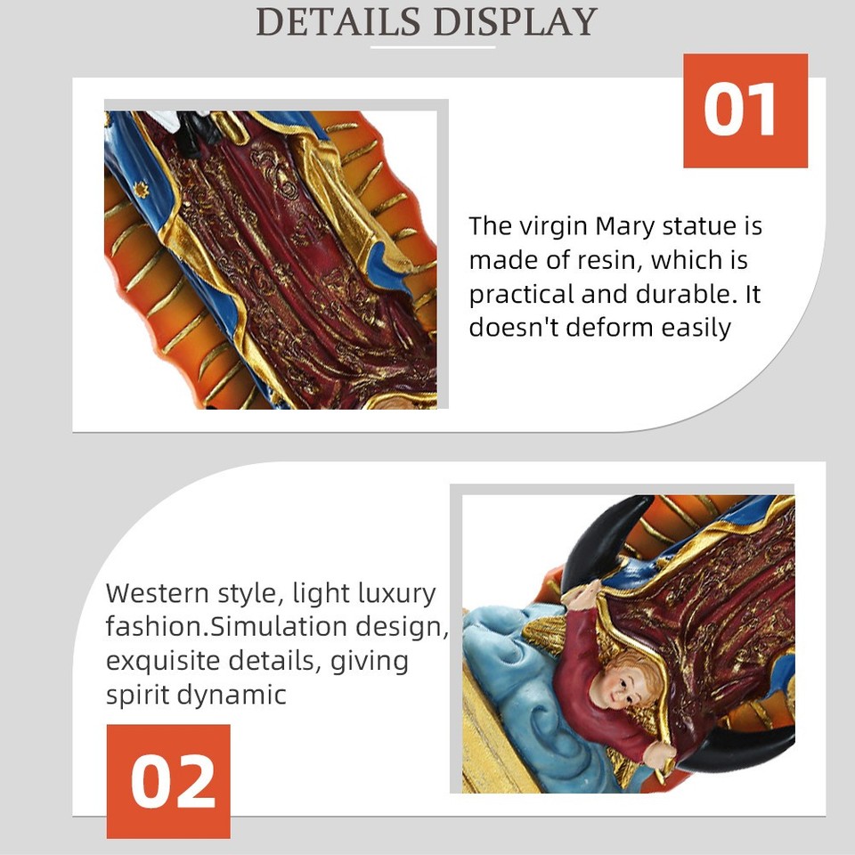 House Decor Garden Statue Virgin Mary Ornament Resin Catholicism ...