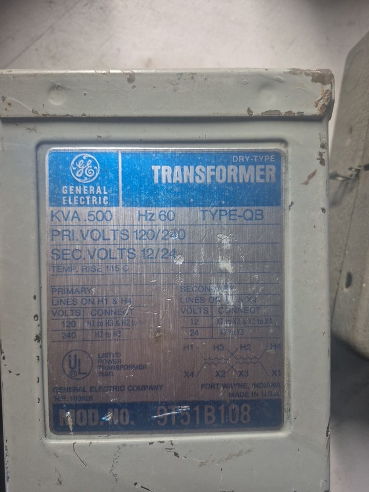 Ge Dry-type Transformer 9t51b108 | eBay