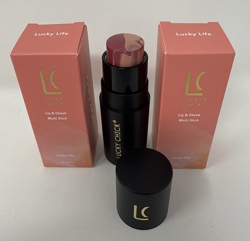 2x LUCKY CHICK Lip & Cheek Multi Stick Blush Lipstick in Lucky Life 0. ...