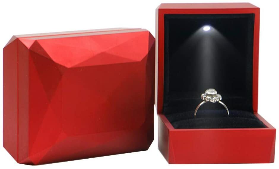 10PC LED light Jewelry Box Necklace Pendant Ring Stroage Holder for ...