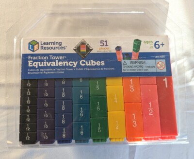 Learning Resources Fraction Tower Equivalency Cubes 51 Piece and Activity Guide | eBay