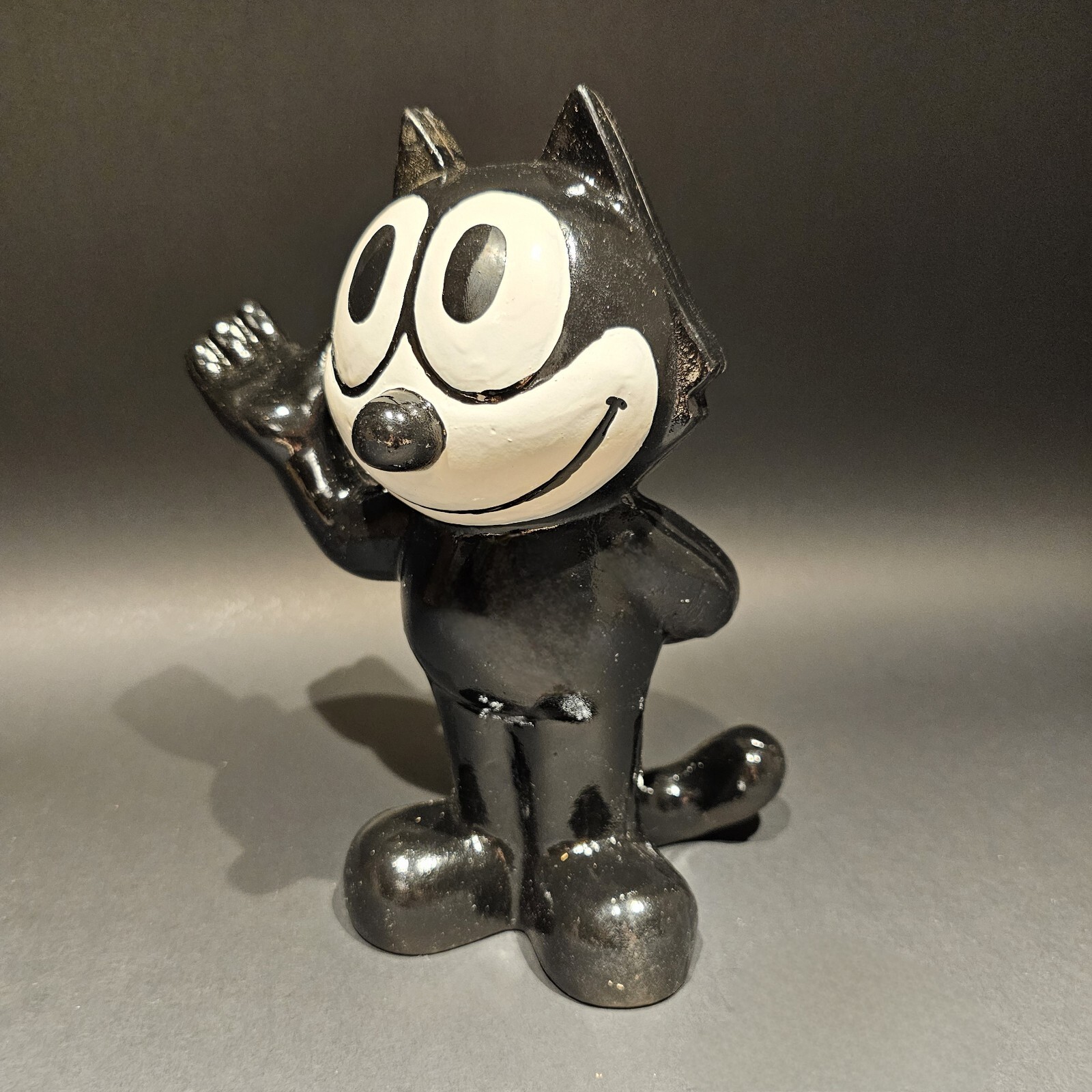 8 1/2" Antique Style Painted Black Cast Iron Felix Coin Bank | eBay