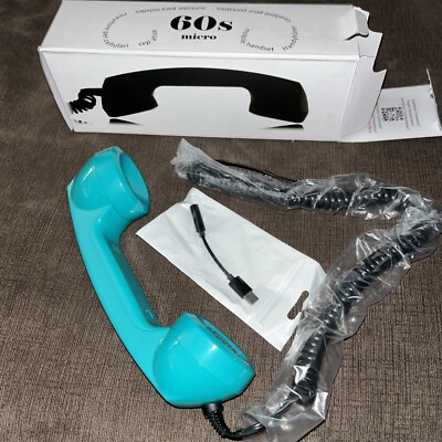Retro Turquoise Telephone Handset 3.5mm Cell Phone Receiver Iphone Or Android | eBay