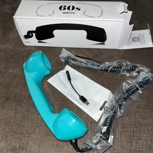 Retro Turquoise Telephone Handset 3.5mm Cell Phone Receiver Iphone Or ...